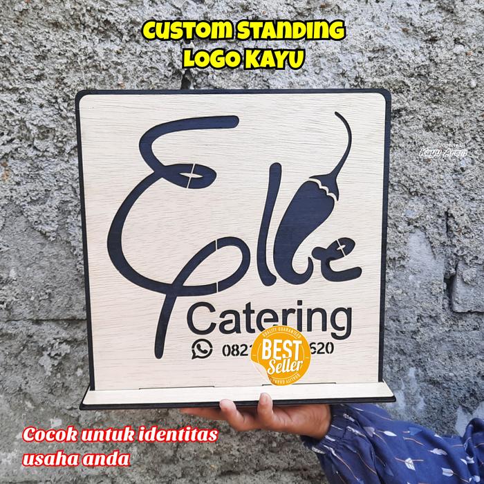 Jual Custom Logo Kayu Model STANDING BERDIRI / Papan Sign Nama Cafe ...