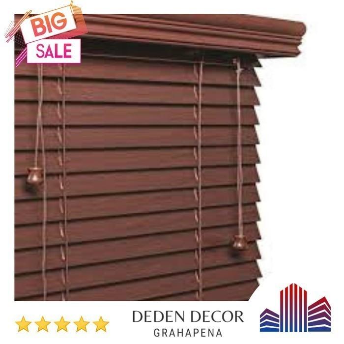 Jual Wooden Blind Krey Kayu Tirai Minimalis Rumah Kantor Makassar Sale ...