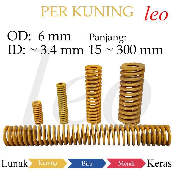 Jual Per Kuning OD 6mm ID 3.4mm Panjang 15-300mm Yellow Mould Spring 6 ...