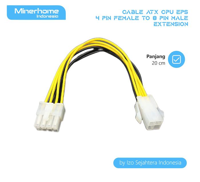 Promo ATX EPS 4 pin Female To 8 pin Male Power CPU Converter Adapter ...
