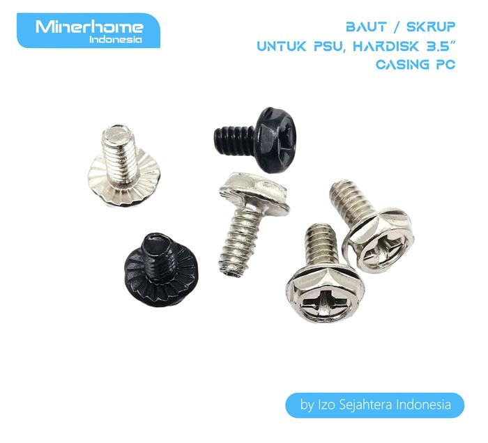 Promo Baut Screw Sekrup PSU / HDD 3.5" / Casing Baud PC - Hitam - Kota ...