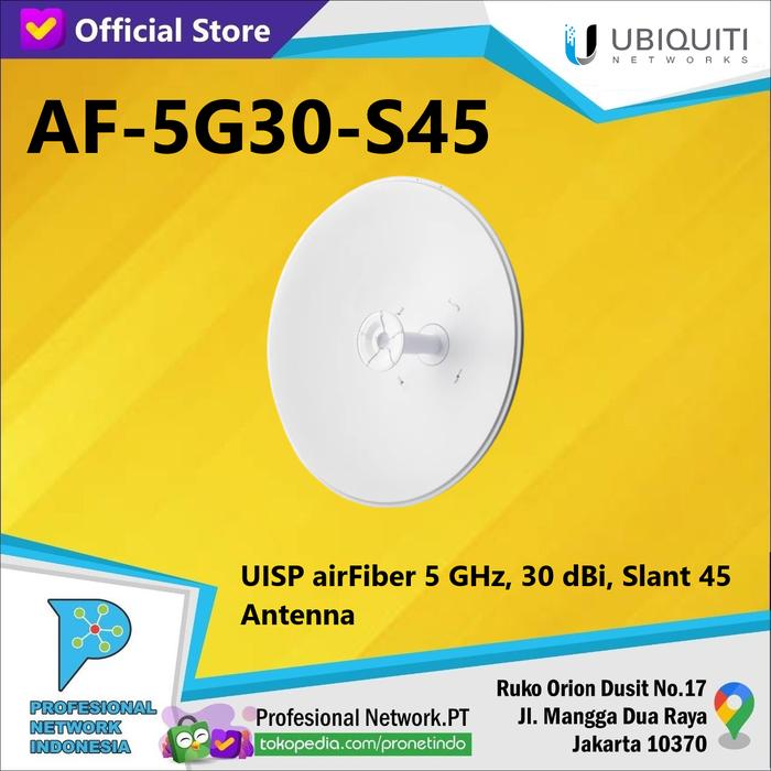 Promo UBIQUITI AF-5G30-S45 UISP airFiber 5 GHz, 30 dBi, Slant 45 Antenna Cicil 0% 3x - Jakarta ...