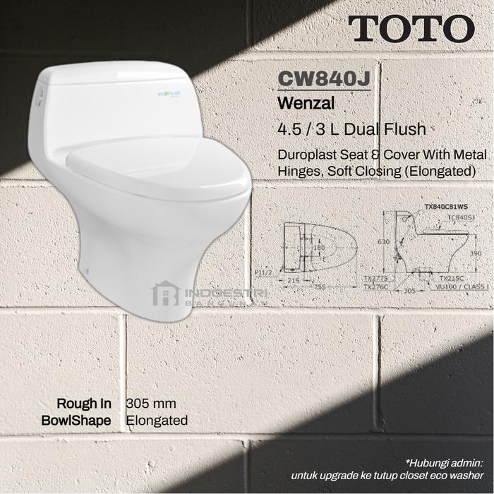 Jual Closet Duduk TOTO One Piece CW840J + TC840SJ Soft Closing (305mm) - Kab. Bogor - Indoestri ...