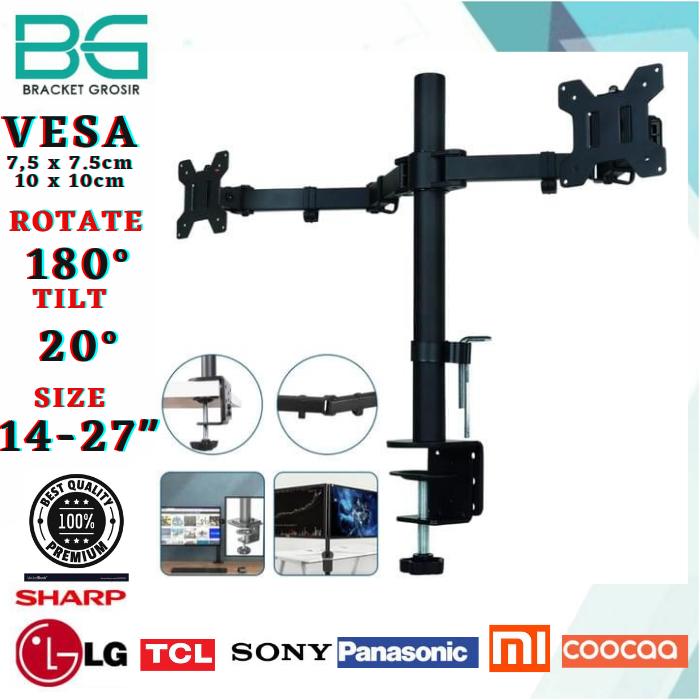 Jual Bracket braket monitor Dual Screen 8 Motion 14 - 35 Inch NB H180 ...