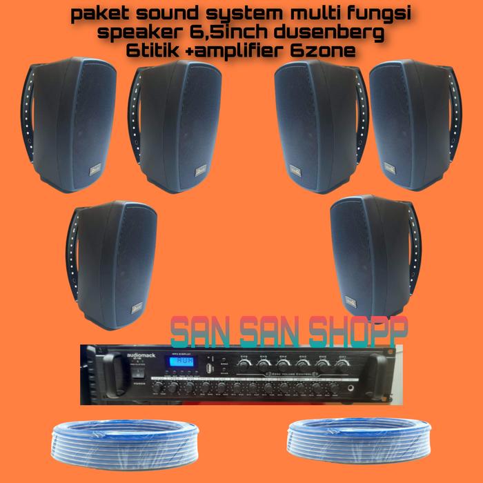 Jual paket sound system cafe restoran speaker 6,5inch 6titik +ampli ...