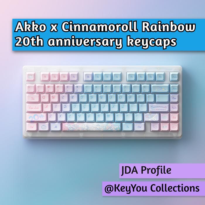 Jual Akko x Cinnamoroll keycaps limited edition pbt gradient rainbow ...