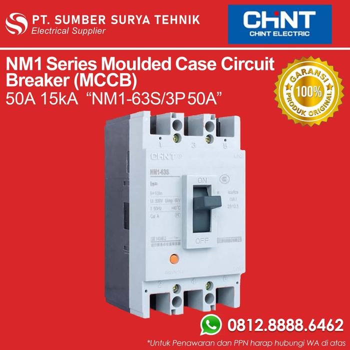 Jual Moulded Case Circuit Breaker (MCCB) "NM1-63S/3P 50A" 50A 15kA CHINT - Jakarta Pusat - Toko ...