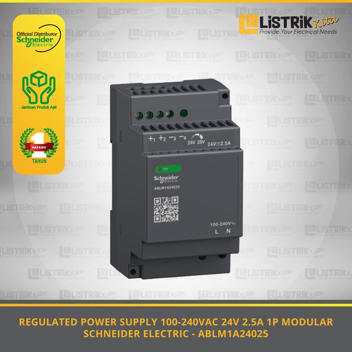 Promo SCHNEIDER REGULATED POWER SUPPLY 100-240VAC 24V 2.5A 1P ...