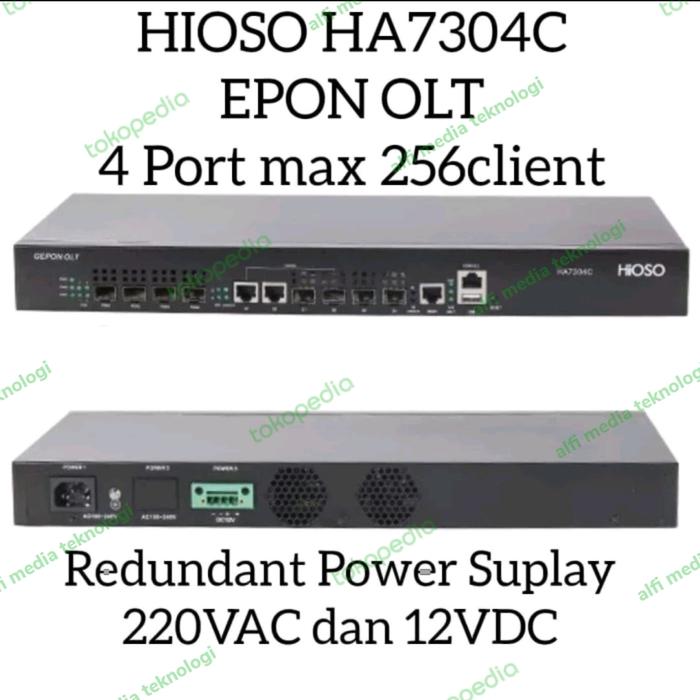 Jual HIOSO HA7304C 4 PON Port EPON OLT FTTH AC DC Fiber Optic 1.25G ...