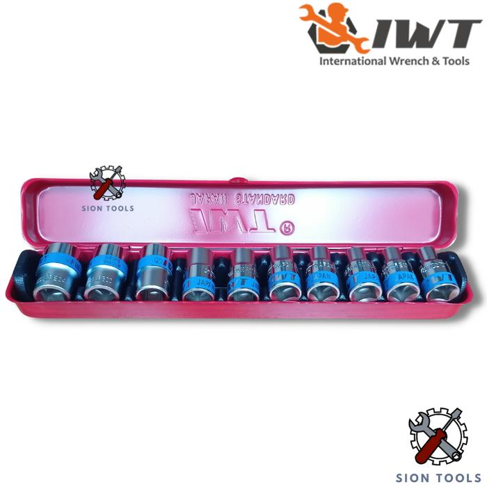 Promo IWT STAR SOCKET SET 10 PCS 1/2" DR E8-E24 / KUNCI SOCK BINTANG SET - Kota Surabaya - Sion ...