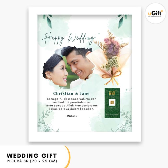 Jual Custom Gift Kado Pernikahan Custom Pigura 8R (20x25 cm) Logam ...