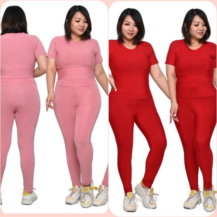 Jual crop jumbo outfit senam setelan olahraga fitnes yoga aerobic ...