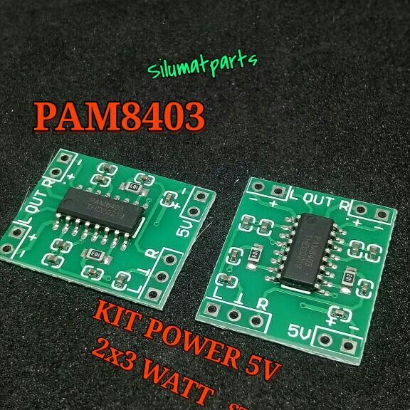 Jual PAM8403 kit mini ampli digital / ampli mini pam 8403 kit 2 x 3 ...