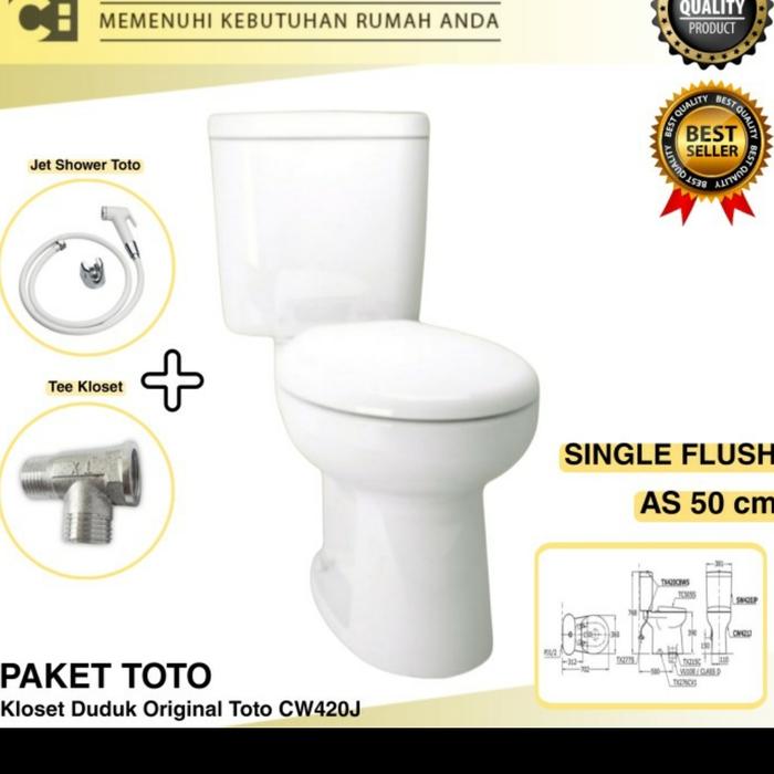 Jual PAKET LENGKAP KLOSET DUDUK TOTO CW 420 J / CLOSET DUDUK TOTO ...