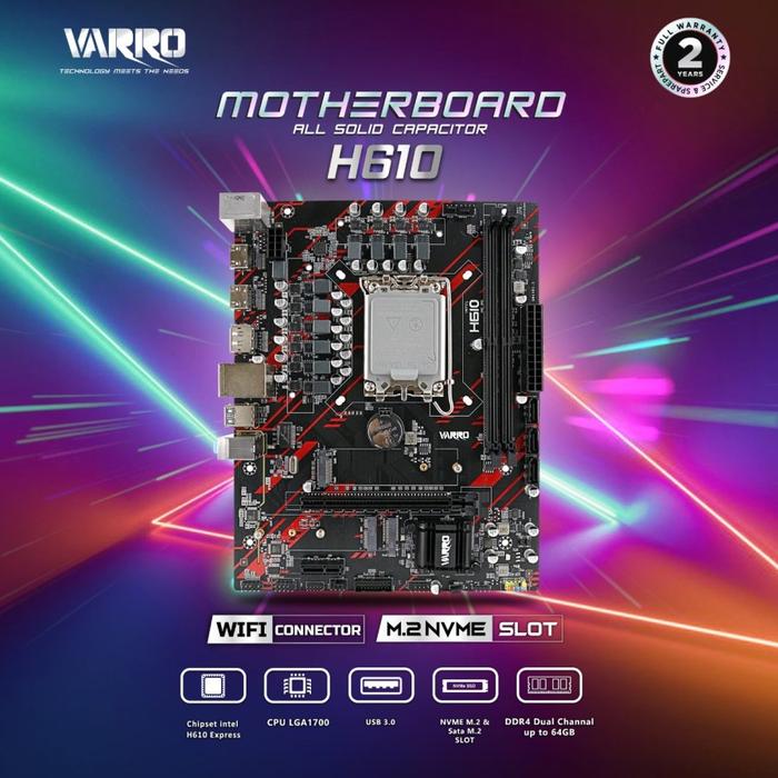 Jual Motherboard Varro H610 LGA 1700 DDR4 NVME Support GEN 12 - Jakarta Pusat - Virge Computer ...
