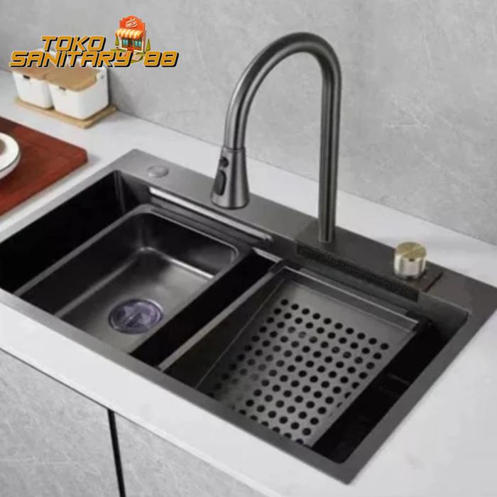 Jual kitchen sink ONAN 75×46 black new style tipe terbaru /bak cuci ...