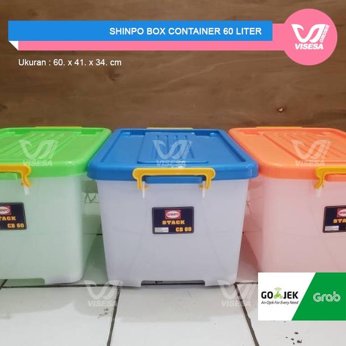 Jual Box container shinpo 60ltr storage box kotak serbaguna gojek grab ...