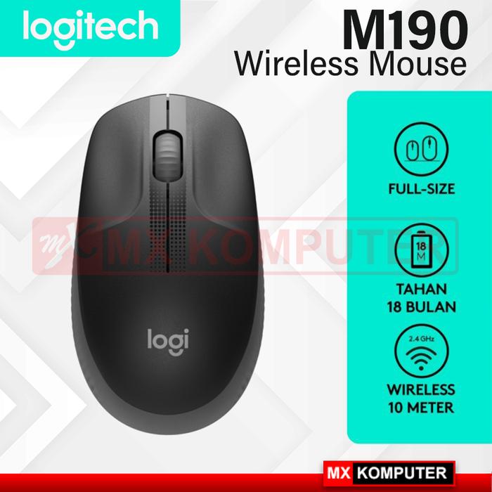 Jual Logitech M190 Mouse Wireless Full Size - Kab. Bantul - MX Komputer | Tokopedia