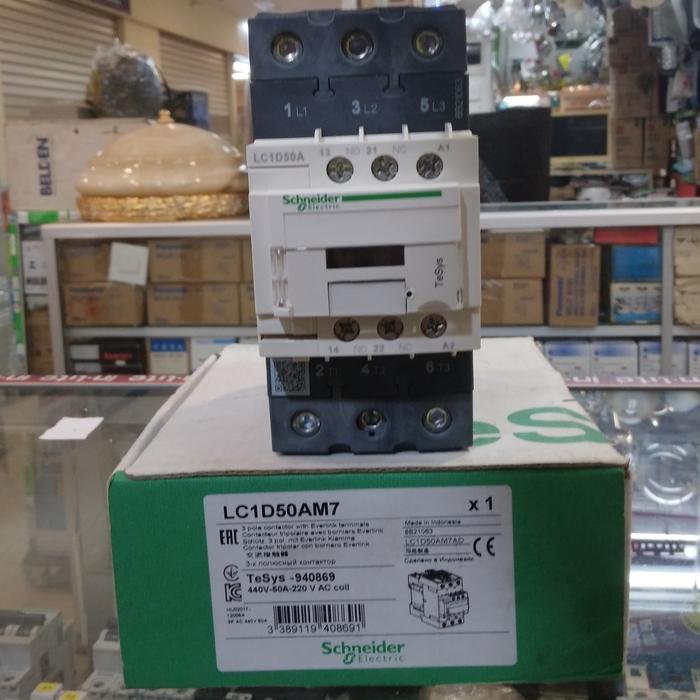 Jual Contactor Schneider LC1D50M7 3P 1NO 1NC AC 22KW 220v Original ...