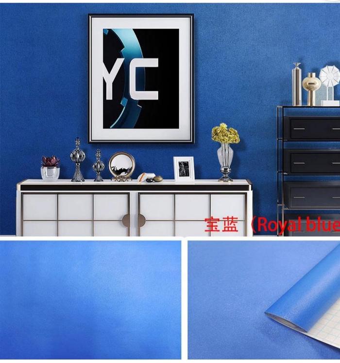 Jual Wallpaper Sticker Dinding Biru Tua Polos Wallpaper Dinding ...