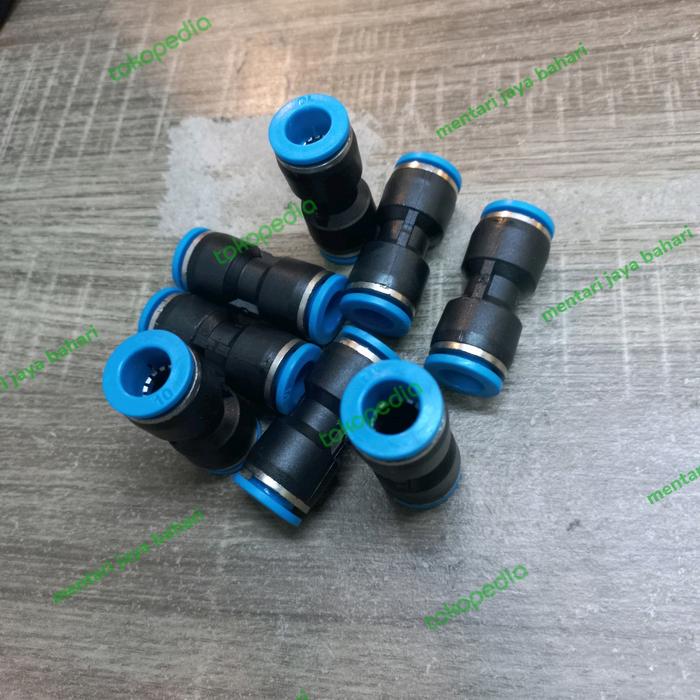 Jual FITTING PNEUMATIC LURUS SELANG UKURAN 6MM X 6MM MPU 6 / PU 6MM ...