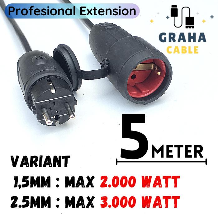 Jual Sambungan Kabel Listrik (Profesional Extension) 5 Meter - Jakarta ...