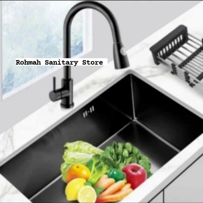Jual kitchen sink hitam 6045 JKM+kran fleksibel/bak cuci piring P ...