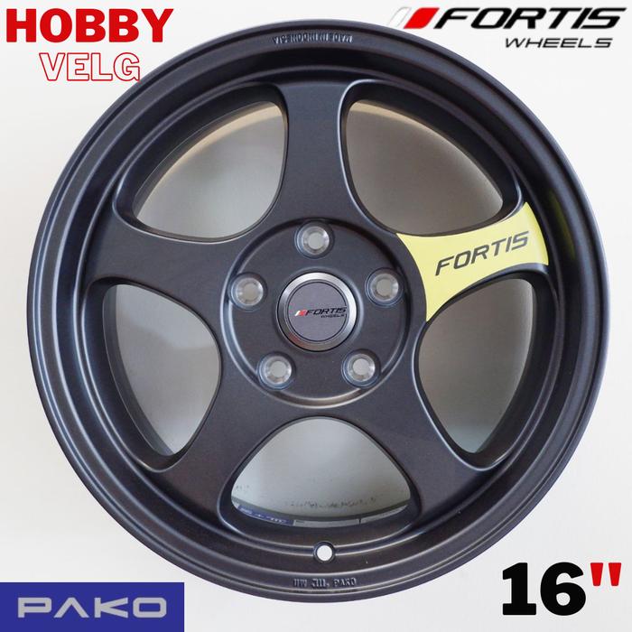 Jual Velg Fortis Wheels by Pako PLW 16 Type 2 R16 x 7 5H 114,3 38 Dark ...