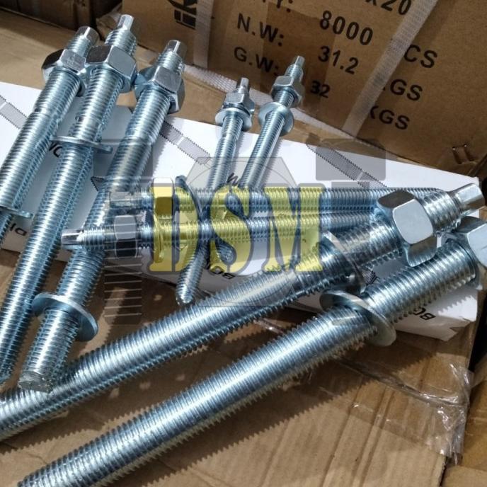 Jual CHEMICAL ANGKUR M16/STUD BOLT 16MM/CHEMICAL ANCHOR GRADE 5.8 ...