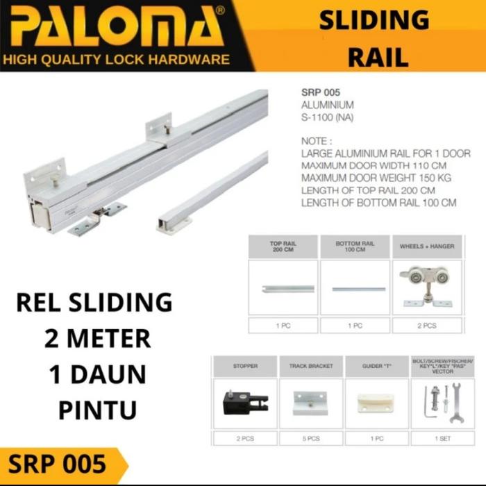 Jual PALOMA SRP 005 SLIDING REL PANJANG 2 METER MAX BEBAN 150KG ...