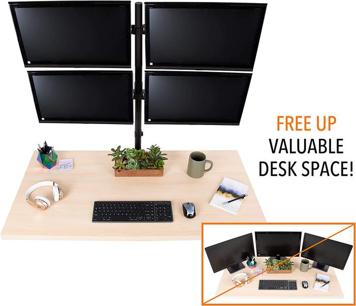 Jual Bracket 4 Monitor Mount Desk Stand Clamp 17-27 inch Adjustable ...