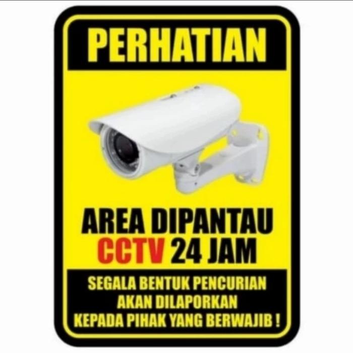 Jual STIKER SIGN AREA DIPANTAU CCTV 24 jam. 23×30cm Rambu k3 safety ...