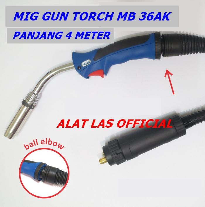 Jual Mig Gun Torch MB 36AK Panjang 4 Meter - Aksesoris Alat Las MIG CO2 ...