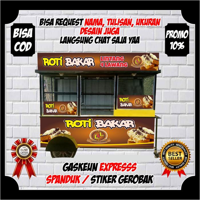 Jual Spanduk Banner Gerobak Jualan Roti Bakar Keren Viral Design - 150 ...