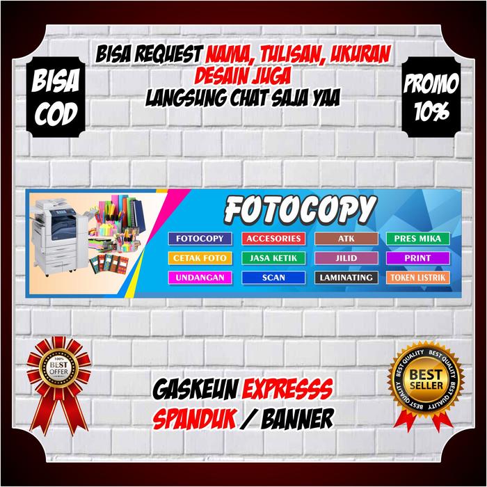 Jual Spanduk Foto Copy Banner Toko Fotocopy - 150 X 60 CM - Kab ...