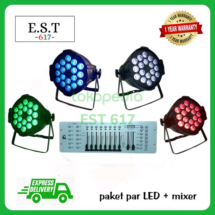 Jual paket lighting panggung parled par LED 18 x 10 watt full color ...