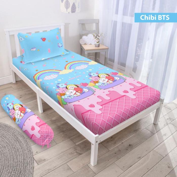 Jual sprei 100x200 single bed motif karakter Bt21 Doraemon - Bt21 ...