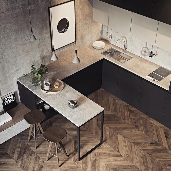 Jual kitchen set meja bar minimalis custom furniture hpl elegan ...