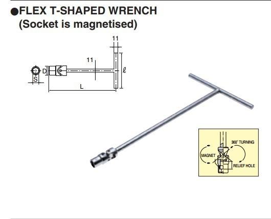Jual Flexible Kunci Socket T Handle 17mm THF2-17 KTC Flex T Shape ...
