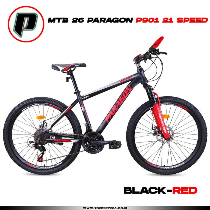Jual Sepeda Gunung MTB 24 26 inch Paragon p901 3 x 7 speed - 26" RED ...