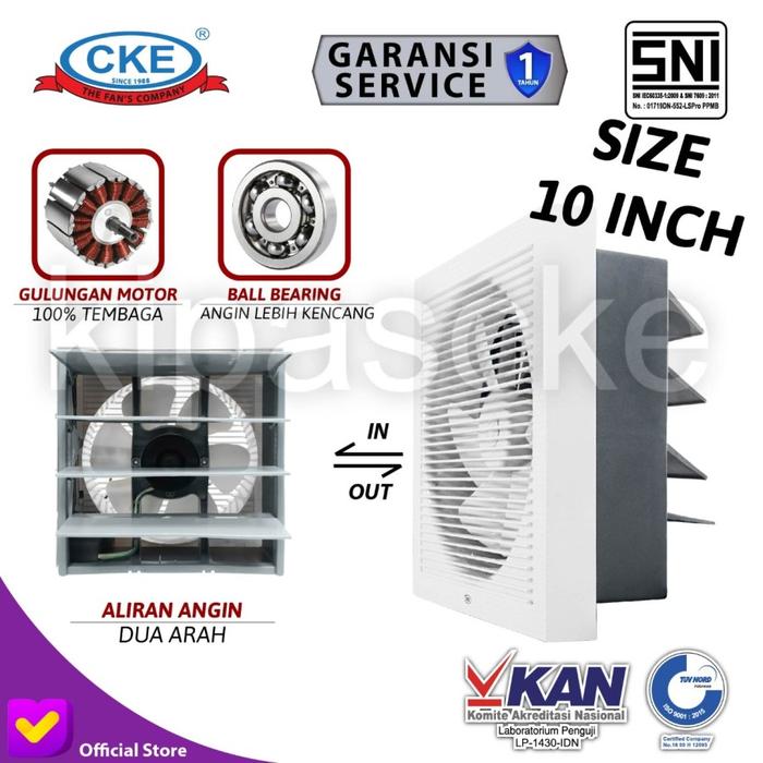Jual Exhaust Fan Dinding 10 Inchi Ball Bearing Hexos Fan 10 Inch Heavy ...