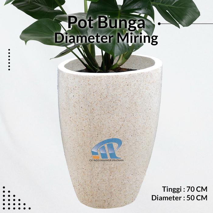 Promo Pot teraso Tipe Diameter Miring T70x50 CM Varian Putih - Jakarta ...