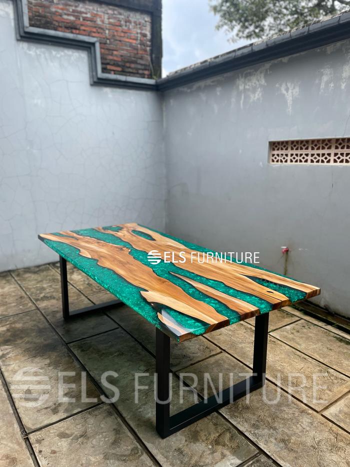 Jual Meja resin epoxy transparan kayu jati 160 x 80cm - Kab. Jepara ...