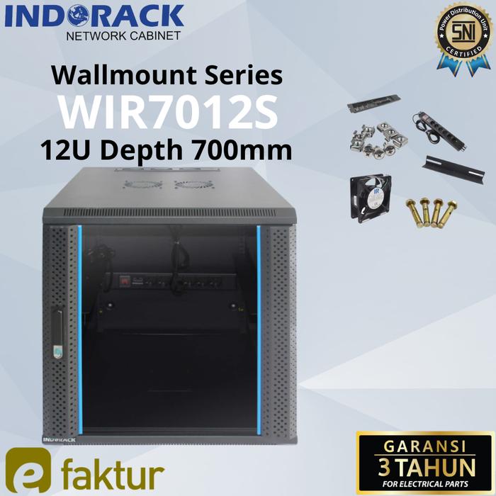 Jual Wallmount Indorack WIR7012S 12U Depth 700mm Single Glass Door - Jakarta Pusat - Mega ...