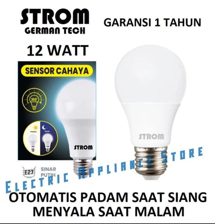 Jual STROM Lampu LED 12W Sensor Cahaya Otomatis Bohlam Putih White Bulb 12W - Jakarta Utara ...