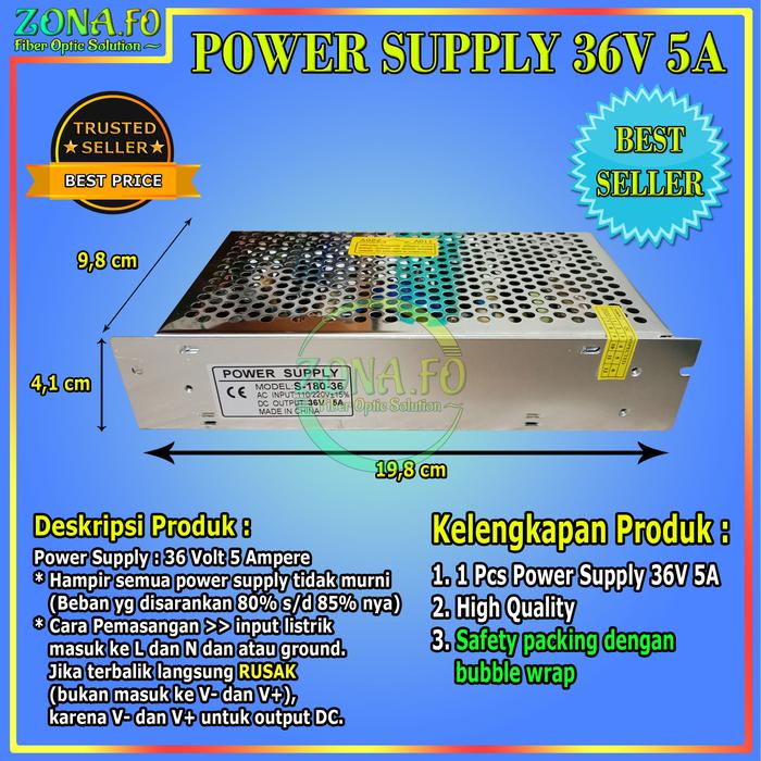 Promo Power Supply 36V 5A Switching Power Supply 36V 5A PSU 36V 5A Switching - Kota Tangerang ...