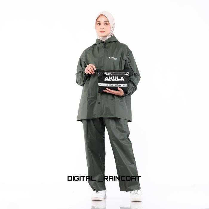 Jual Jas hujan, Mantel Hujan Pria Murah Bahan Tebal by Akula - HIJAU ...