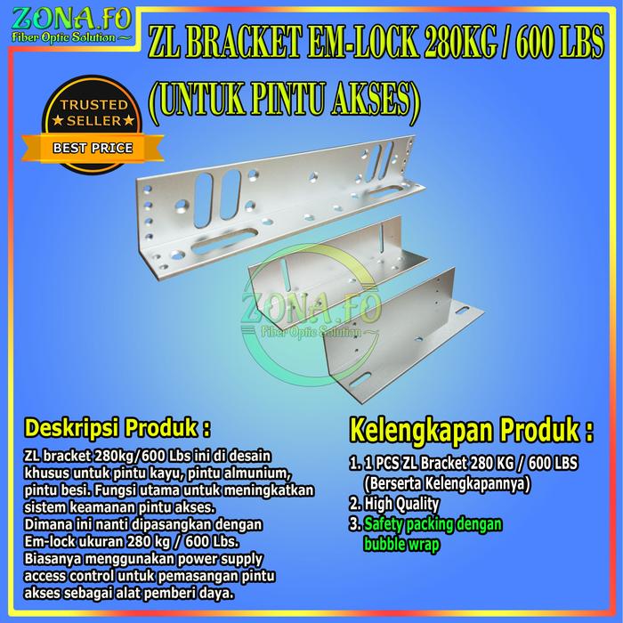 Promo ZL Bracket Em Lock 280KG 600LBS Magnetic Lock / Bracket LZ 280KG ...