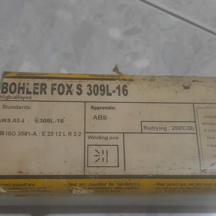 Jual BOHLER FOX S 309L-16 STAINLESS 2.5MM AWS E309L-16 - Kota Surabaya ...