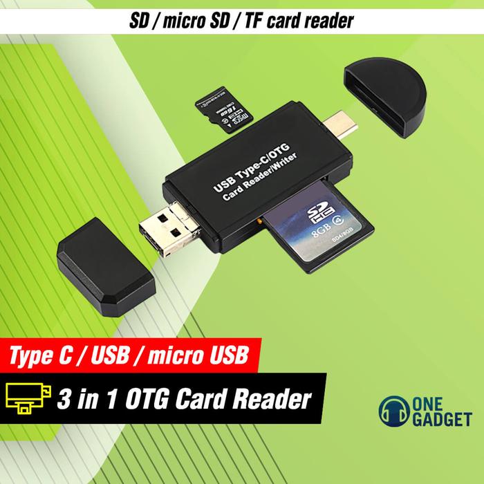 Jual Card Reader OTG Micro SD Card Rider SD Colokan USB Type C & Micro ...
